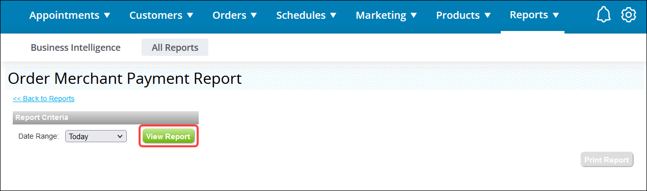 Order Merchant Payment Report (Booker)