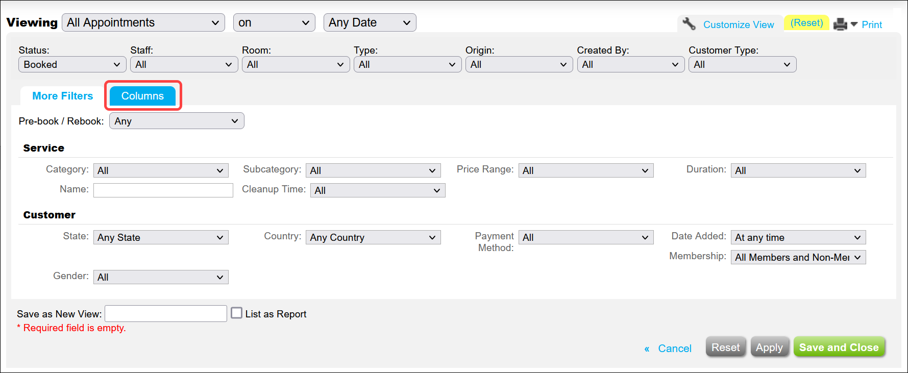 How to create customized views of appointments (Booker)