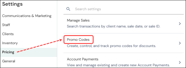 Promotions (promo codes)