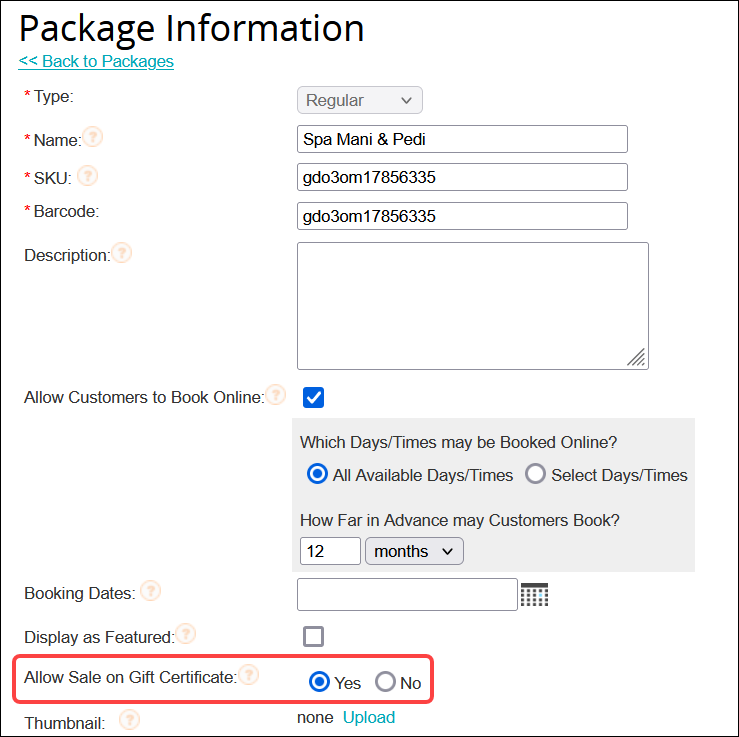 How to sell gift certificates online (Booker)