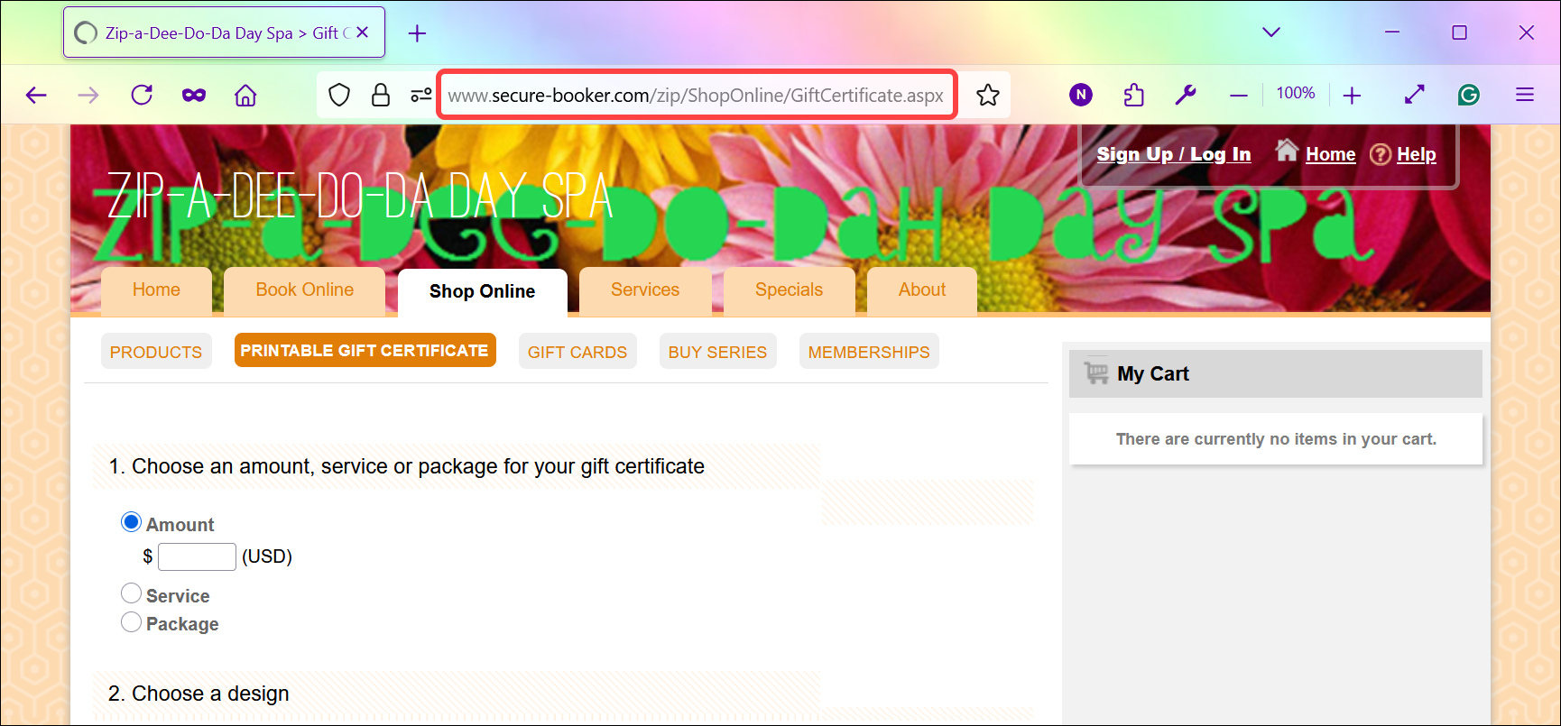How to sell gift certificates online (Booker)