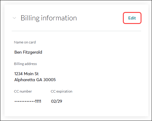 How to update your billing information with a business