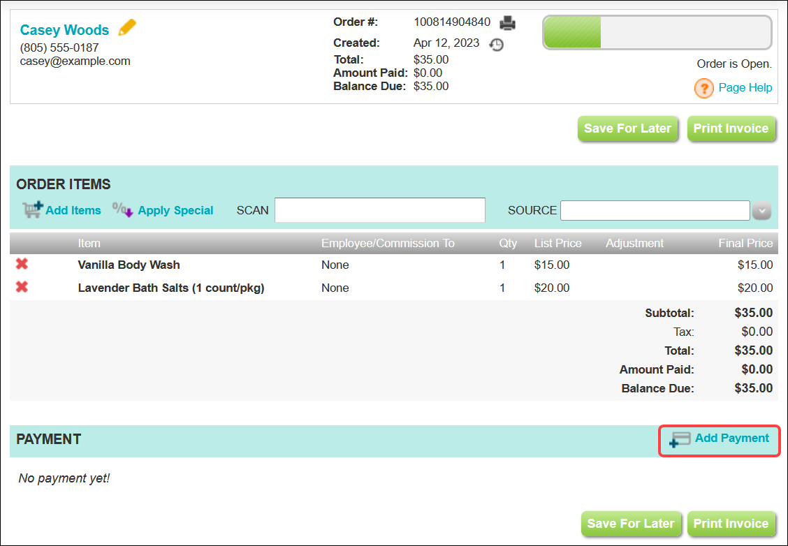 How to redeem a gift certificate (Booker Version 1)