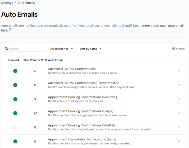 How to set up auto emails and texts
