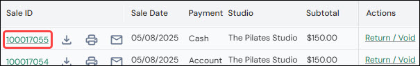 Voiding credit card transactions