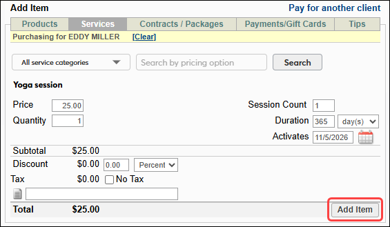 How one client can pay for another client